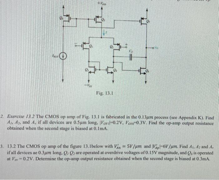 Solved VD e REF -Vs Fig. 13.1 2. Exercise 13.2 The CMOS op | Chegg.com