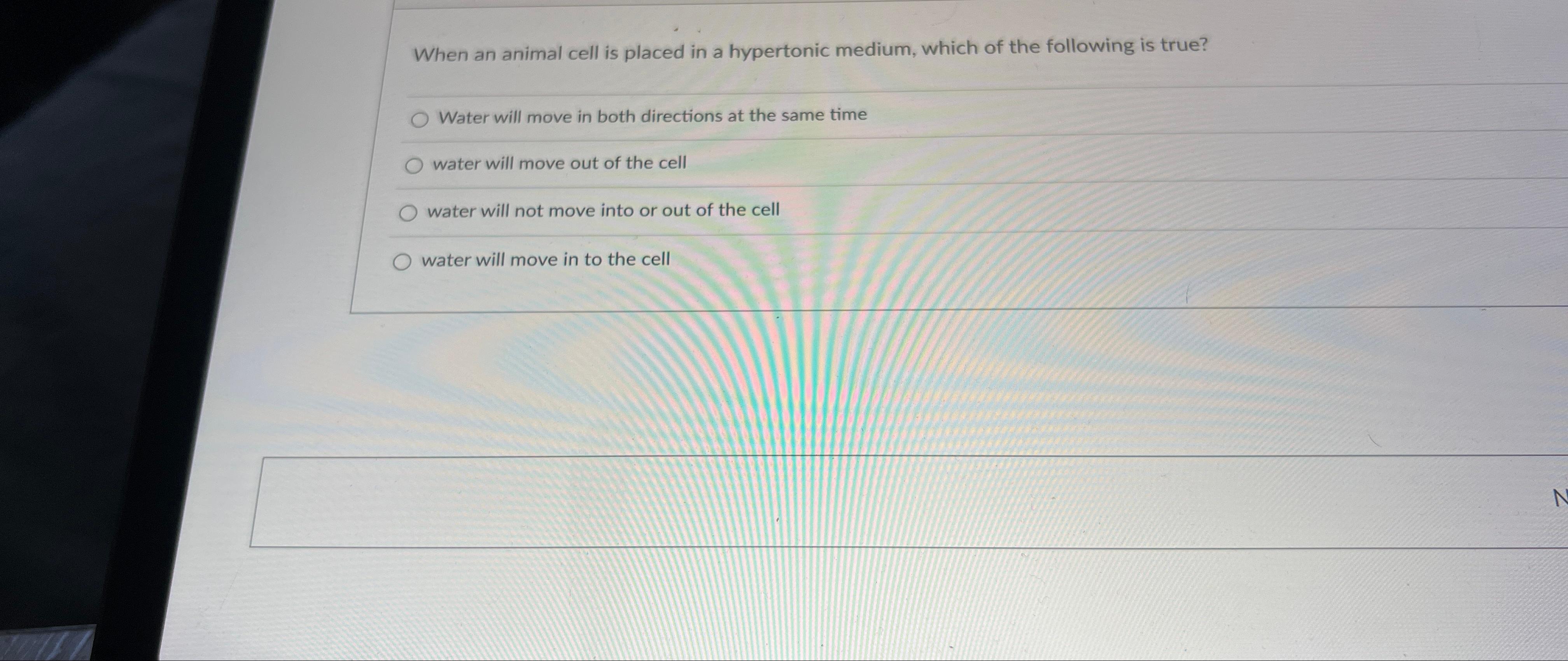 Solved When an animal cell is placed in a hypertonic medium, | Chegg.com