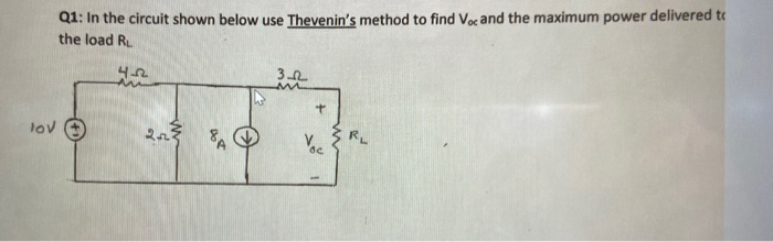 Solved Qui in the circuit shown below use Thevenin's method | Chegg.com