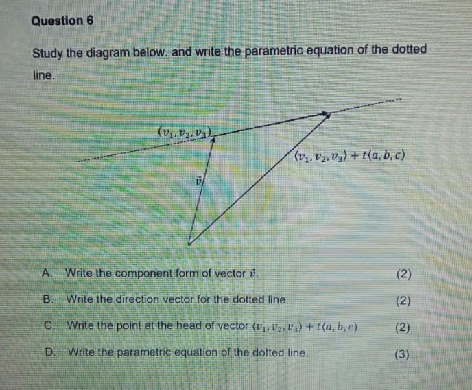 Solved Study the diagram below. and write the parametric | Chegg.com
