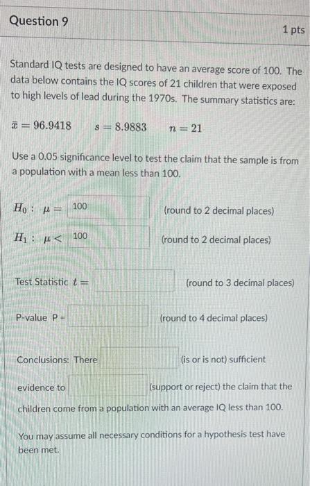 Solved Standard IQ tests are designed to have an average | Chegg.com