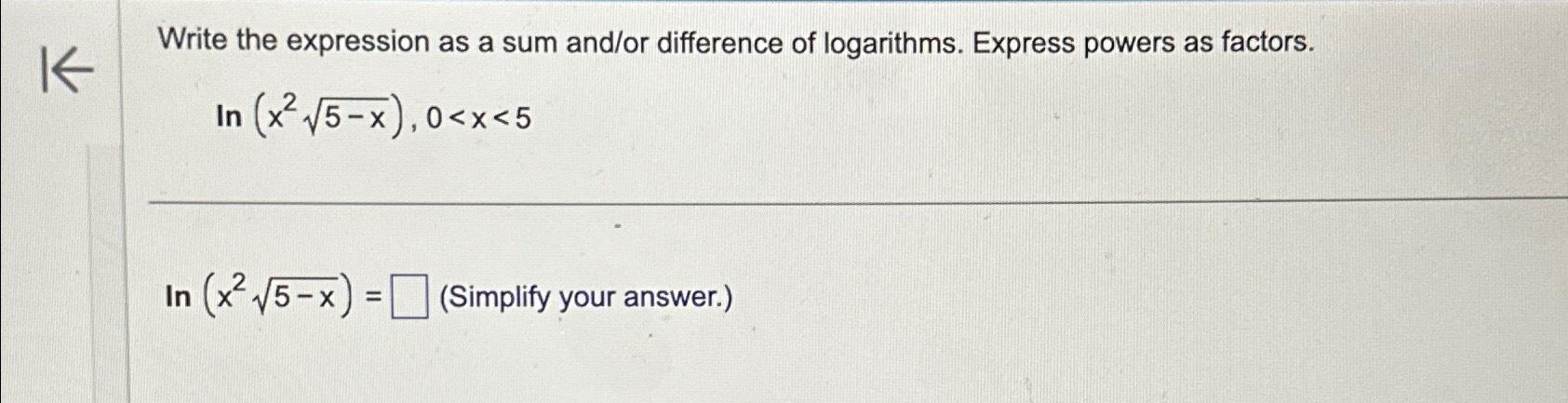 Solved Write the expression as a sum and/or difference of | Chegg.com