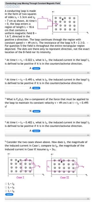 Solved Conducting Loop Moving Through Constant Magnetic | Chegg.com