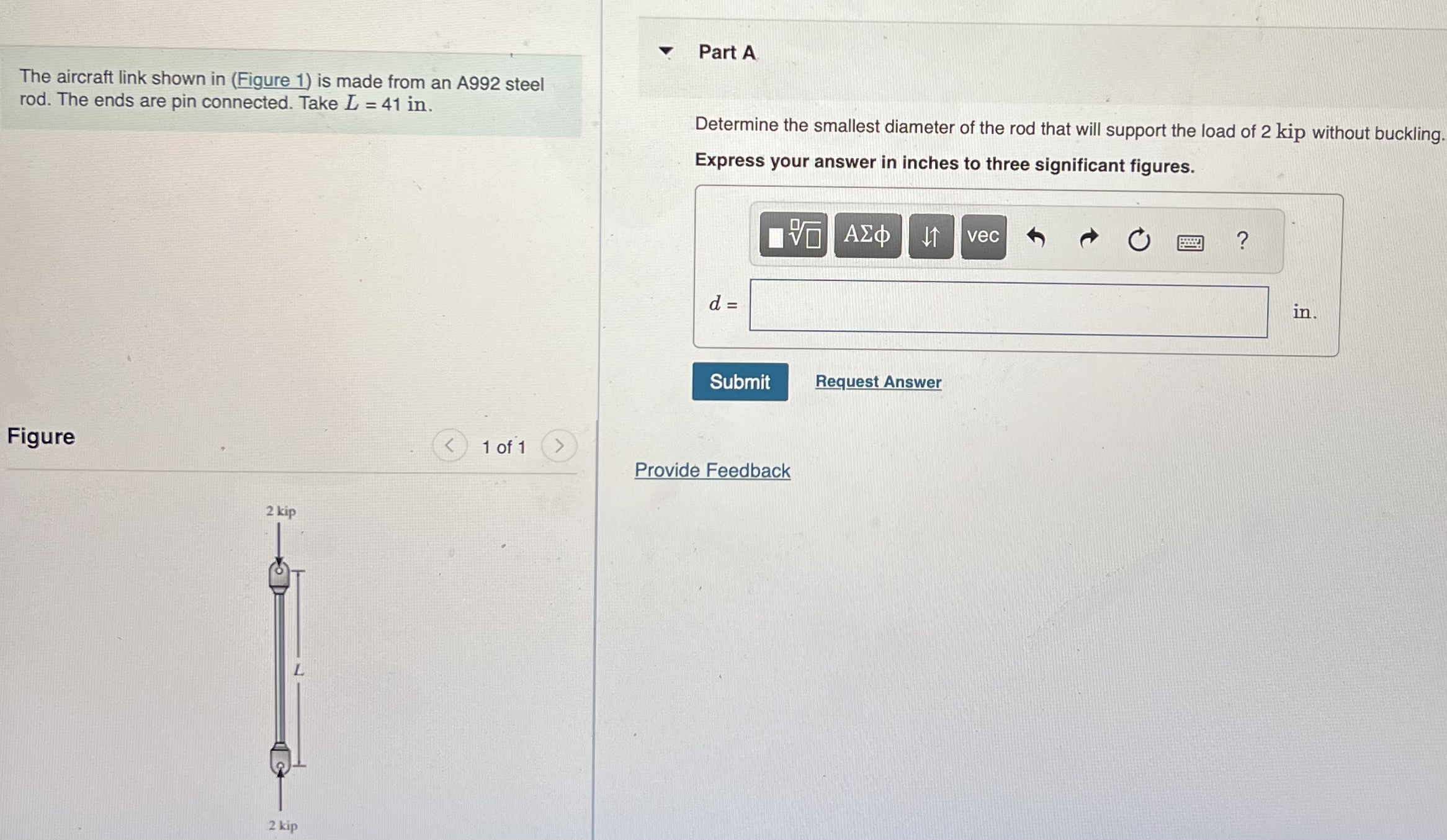 The aircraft link shown in (Figure 1) ﻿is made from | Chegg.com