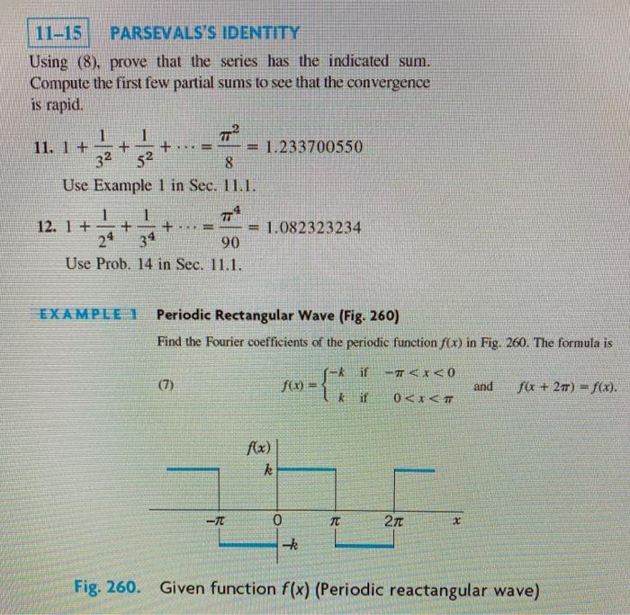 Solved 11-15 PARSEVALS'S IDENTITY Using (8), prove that the | Chegg.com