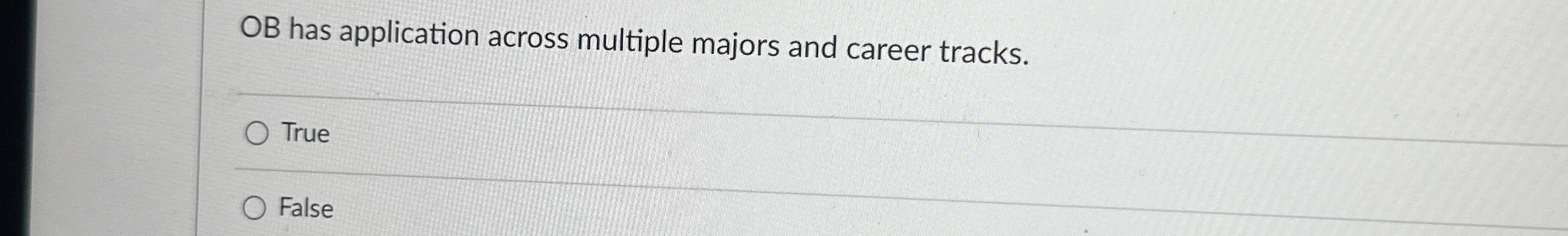 Solved OB has application across multiple majors and career | Chegg.com