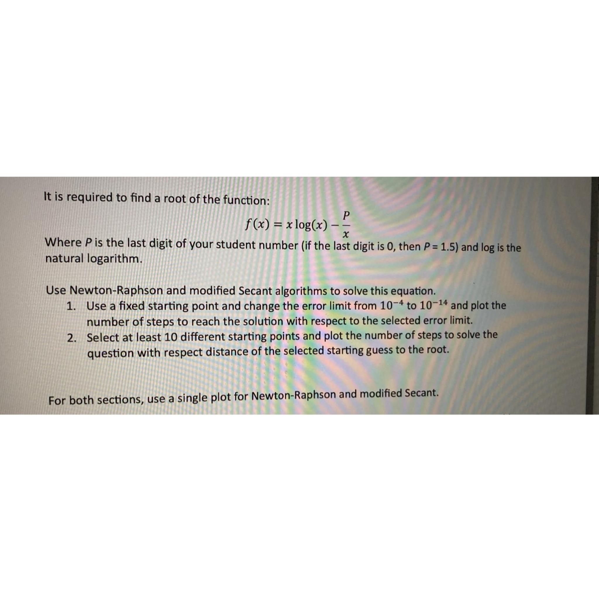 Solved It is required to find a root of the | Chegg.com