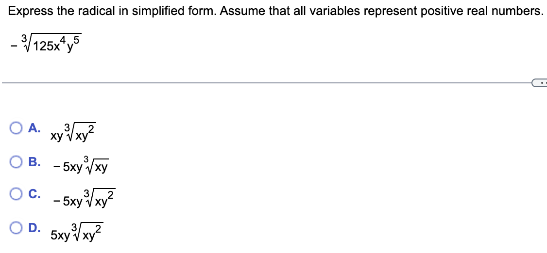 Solved Express the radical in simplified form. Assume that | Chegg.com