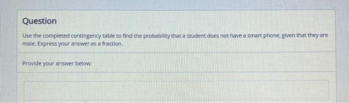 Solved Question The following incomplete contingency table | Chegg.com