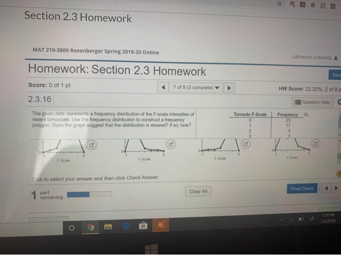 Solved ure_item_id=1130248 Section 2.3 Homework MAT 210-3800 | Chegg.com