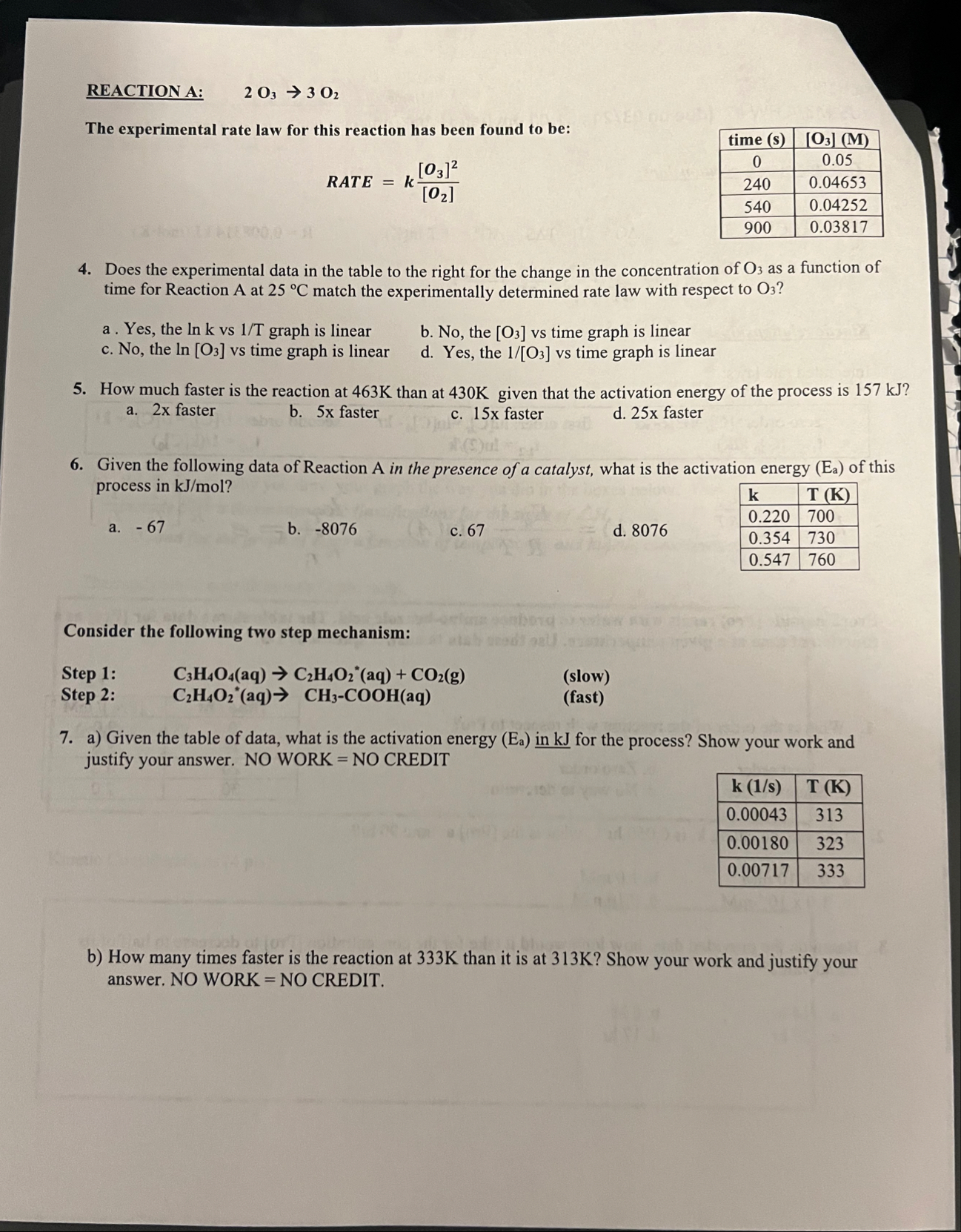 Solved Consider the following three-step mechanism for | Chegg.com