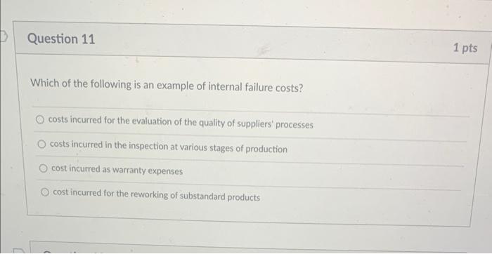 Solved Which of the following is an example of internal | Chegg.com