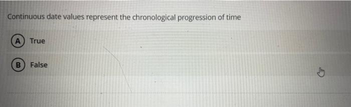 Solved Continuous date values represent the chronological | Chegg.com