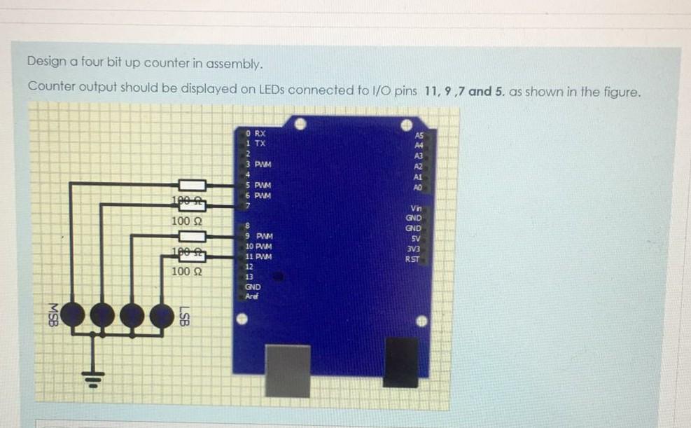 Solved Design a four bit up counter in assembly. Counter | Chegg.com