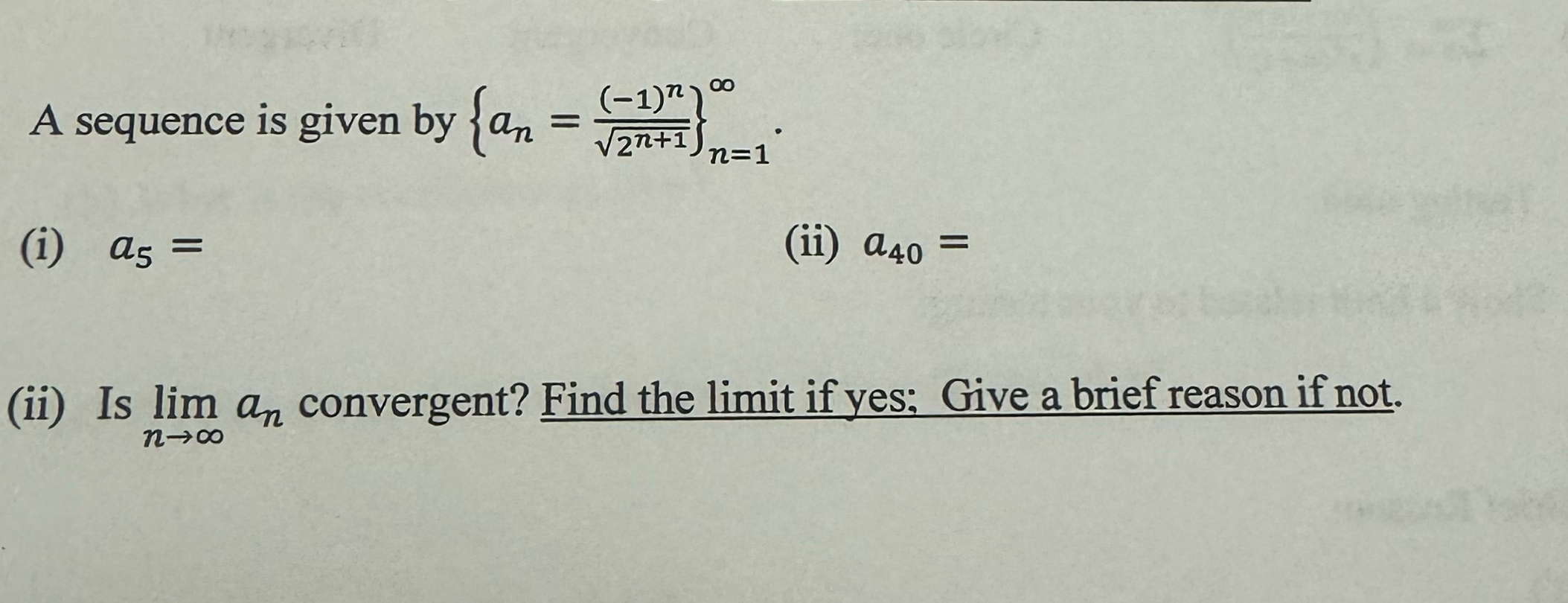 Solved A sequence is given by | Chegg.com
