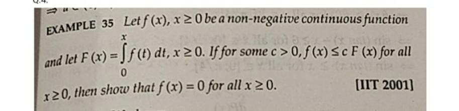 Solved EXAMPLE 35 Letf(x), x 20 be a non-negative continuous | Chegg.com