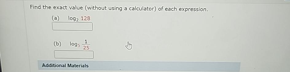 Solved Find the exact value (without using a calculator) ﻿of | Chegg.com