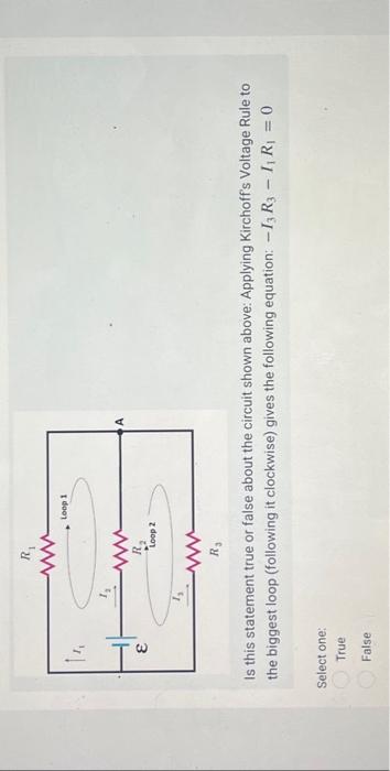 Solved Is this statement true or false about the circuit | Chegg.com