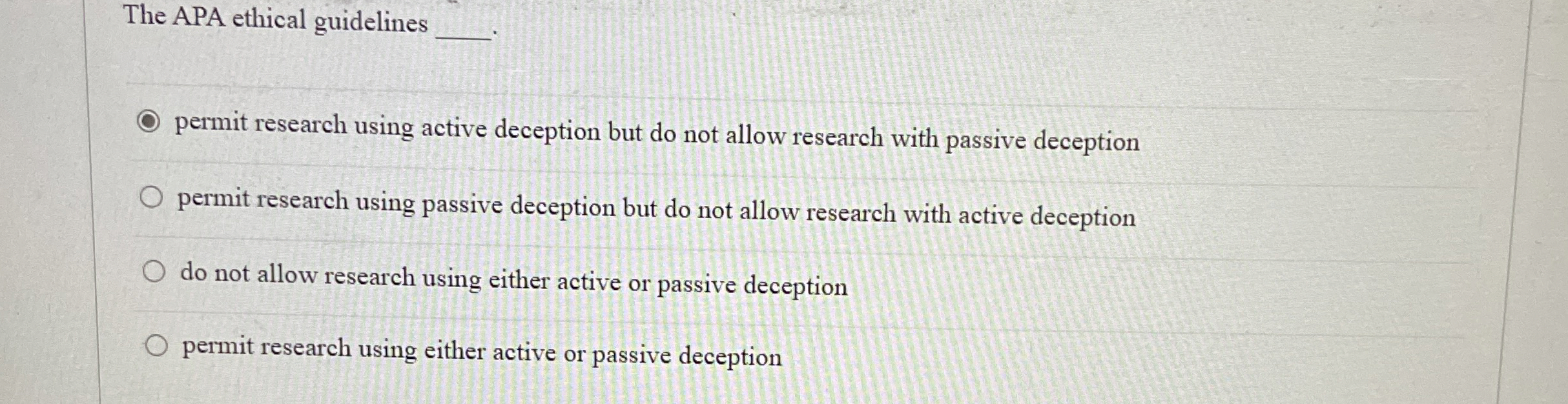 Solved The APA ethical guidelines q,permit research using | Chegg.com