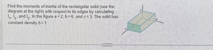 Solved Find the moments of inertia of the rectangular solid | Chegg.com