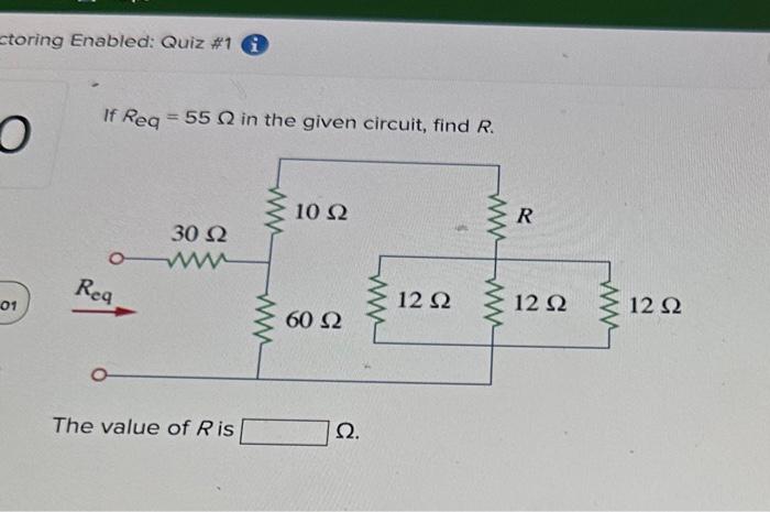 Solved If Req=55Ω in the given circuit, find R. The value of | Chegg.com