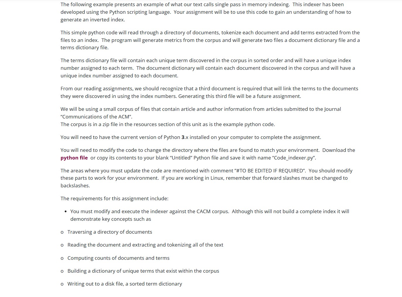 Information Retrieval The following example presents | Chegg.com