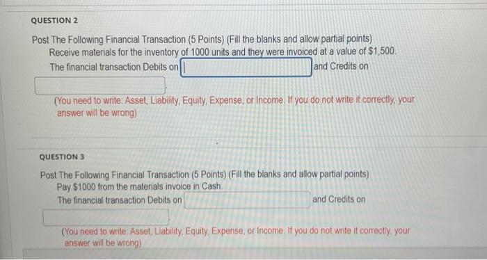 Solved Post The Following Financial Transaction (5 Points) | Chegg.com