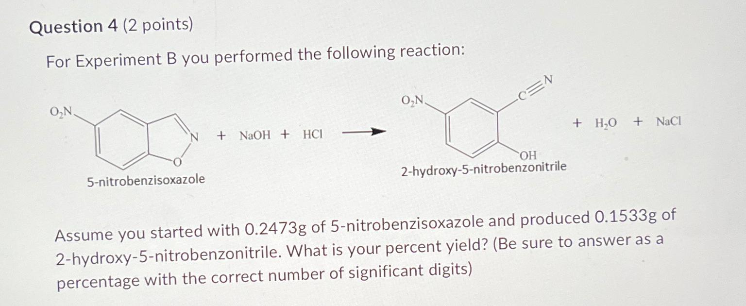 Solved Question 4 (2 points)\\nFor Experiment B you | Chegg.com