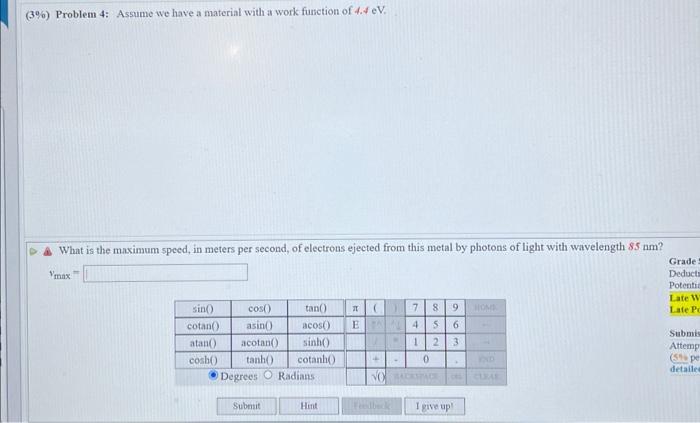 Solved (3\%) Problem 4: Assume we have a material with a | Chegg.com