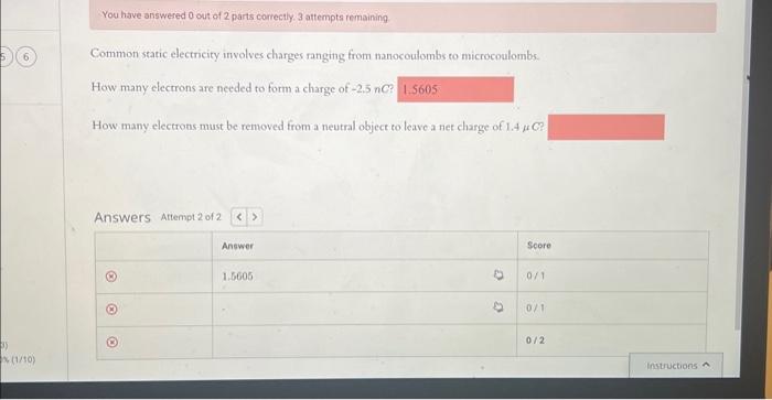 Solved Common static electricity involves charges ranging | Chegg.com