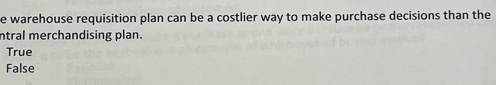 Solved e warehouse requisition plan can be a costlier way to | Chegg.com