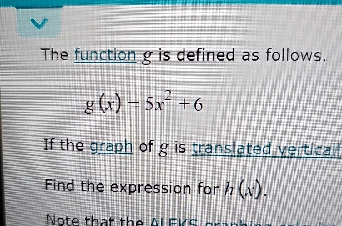 Solved The function g ﻿is defined as follows.g(x)=5x2+6If | Chegg.com
