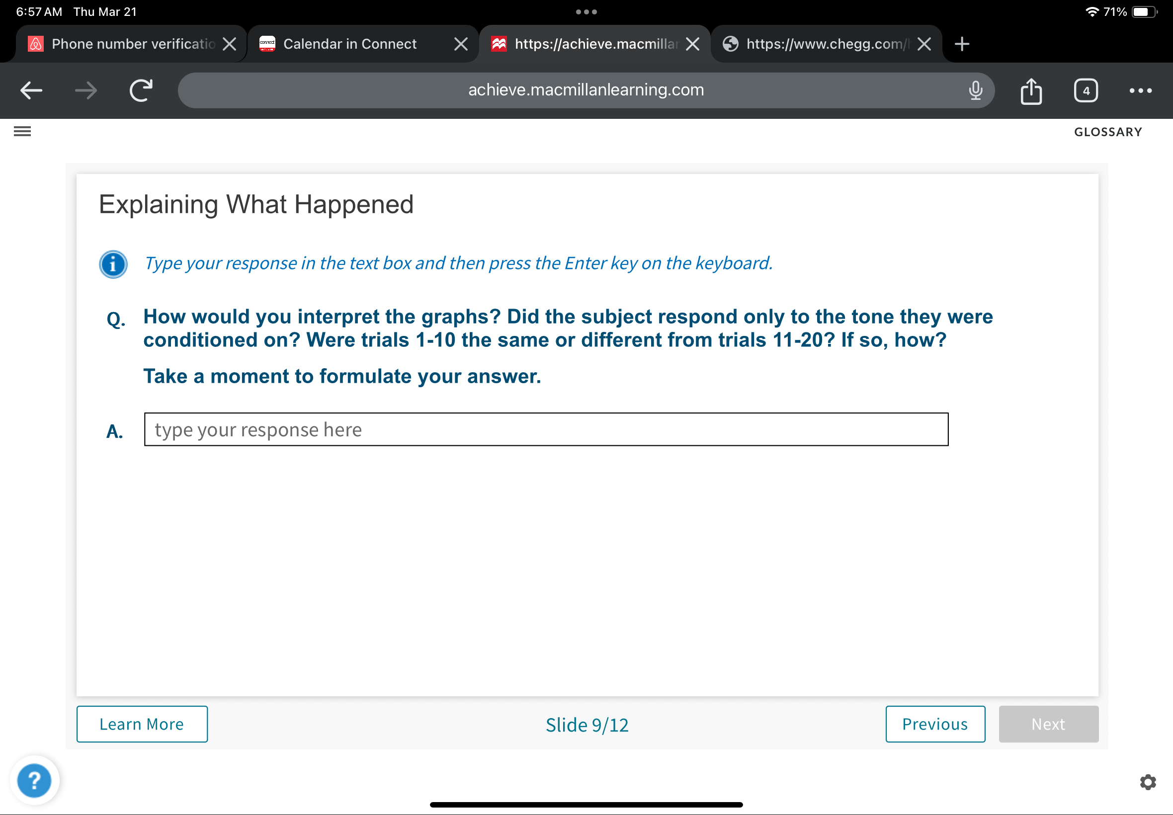 Solved Explaining What Happened(i) ﻿Type your response in | Chegg.com