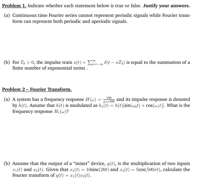 Solved Problem 1. ﻿Indicate whether each statement below is | Chegg.com