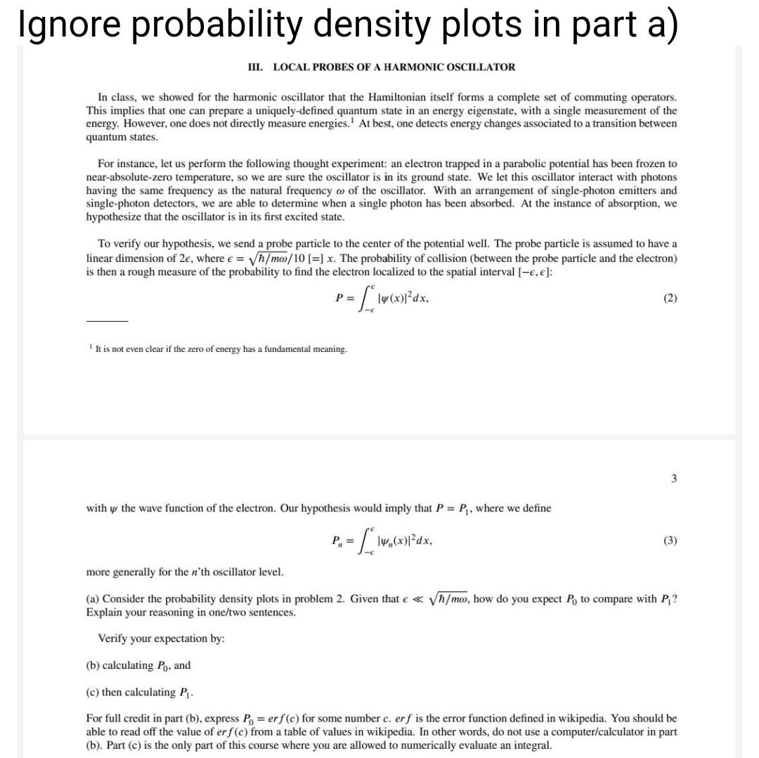 Solved gnore probability density plots in part a) III. LOCAL | Chegg.com