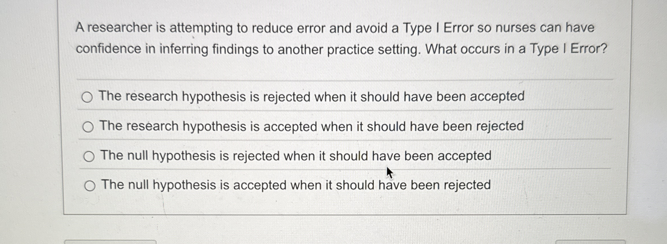 Solved A researcher is attempting to reduce error and avoid | Chegg.com