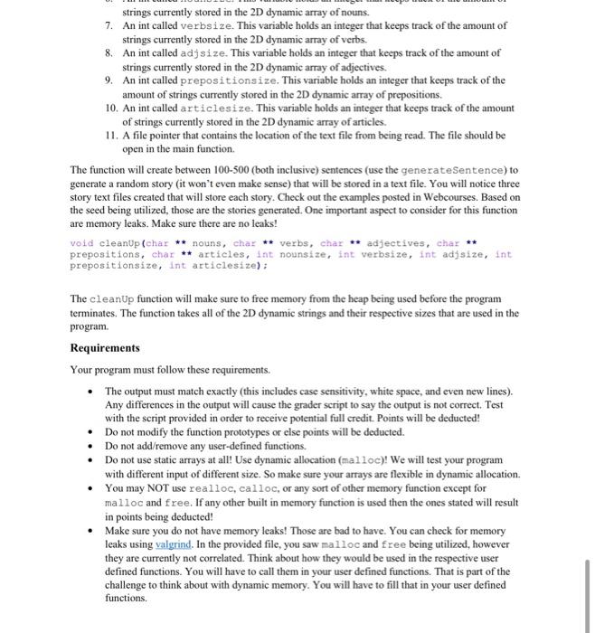 Programming Assignment 1 Tell me a Random Story Max | Chegg.com