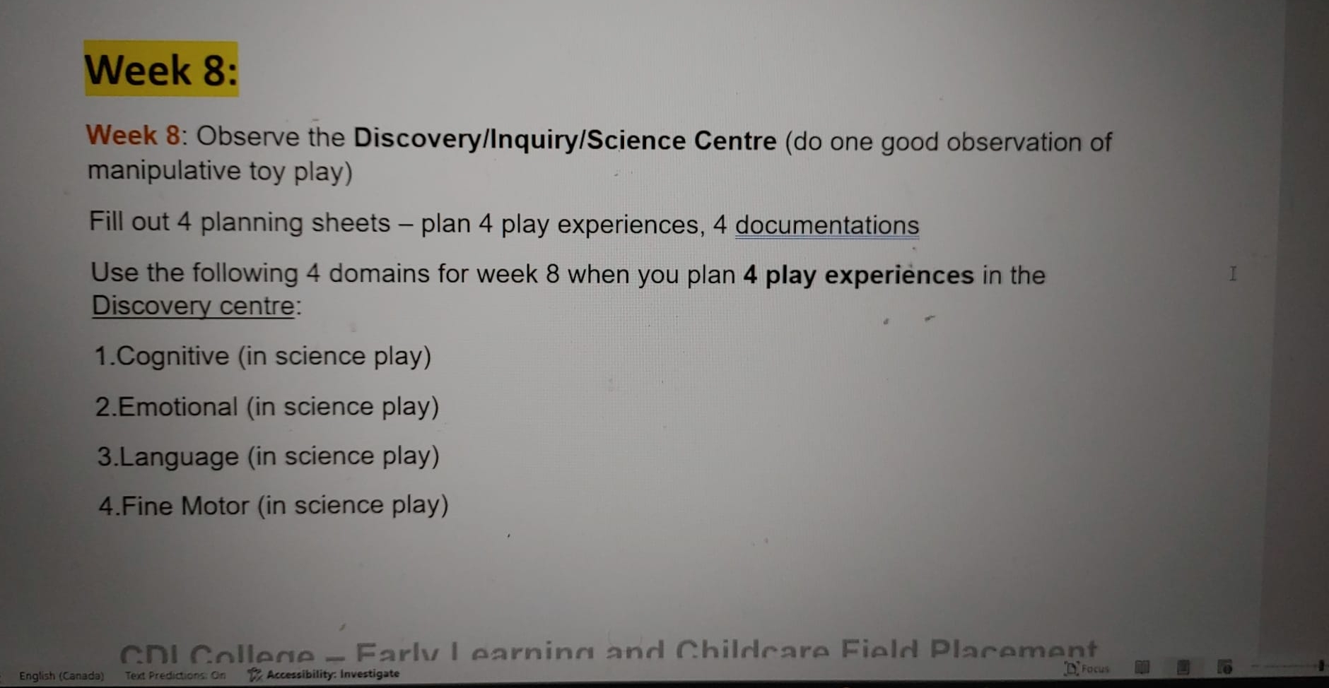Solved Week 8:Week 8: Observe the Discovery/Inquiry/Science | Chegg.com