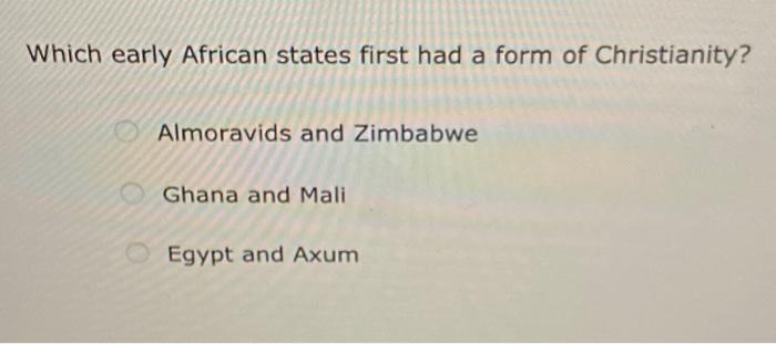 Chapter 8 Test: Early Civilizations in Africa 1. Map | Chegg.com