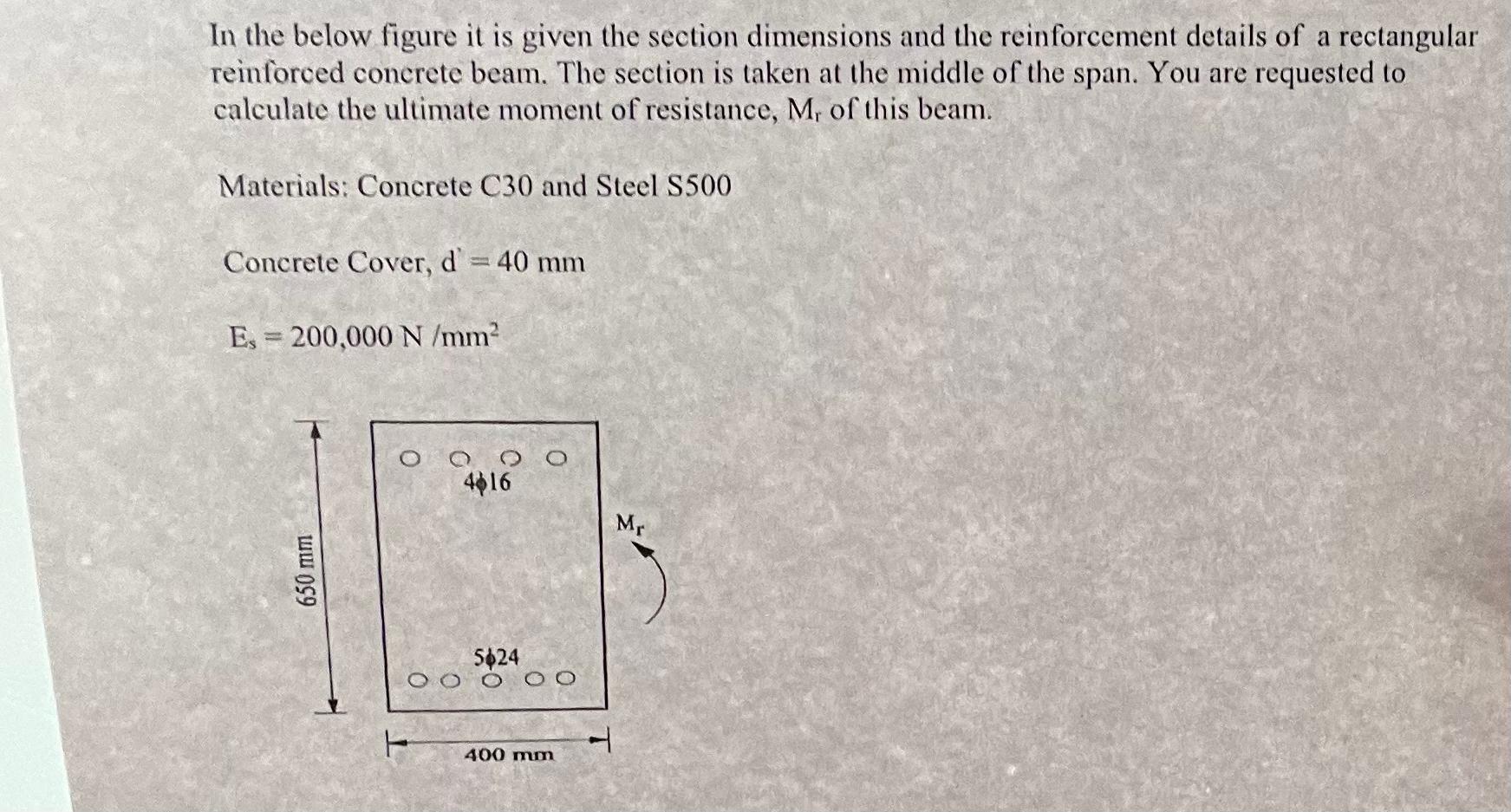 Solved In the below figure it is given the section | Chegg.com