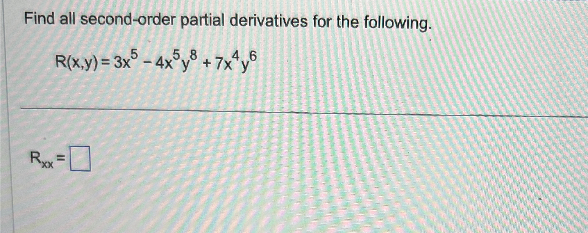 Solved Find all second-order partial derivatives for the | Chegg.com