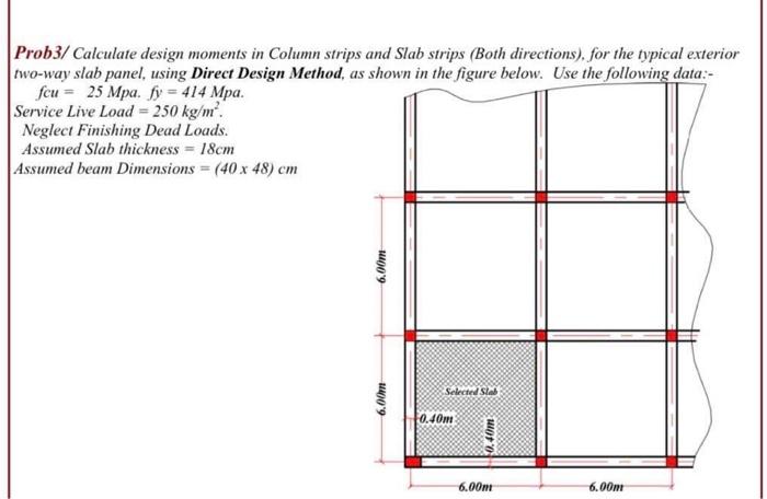 Prob3/ Calculate design moments in Column strips and | Chegg.com