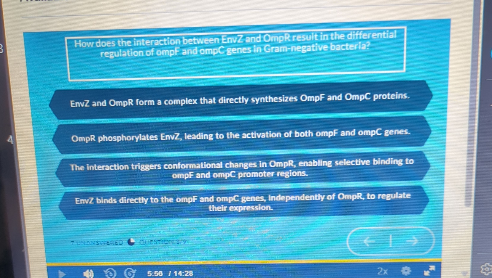 Solved How does the interaction between EnvZ and OmpR result | Chegg.com