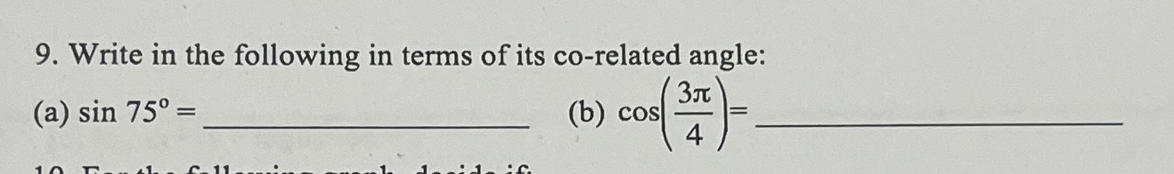 Solved Write in the following in terms of its co-related | Chegg.com