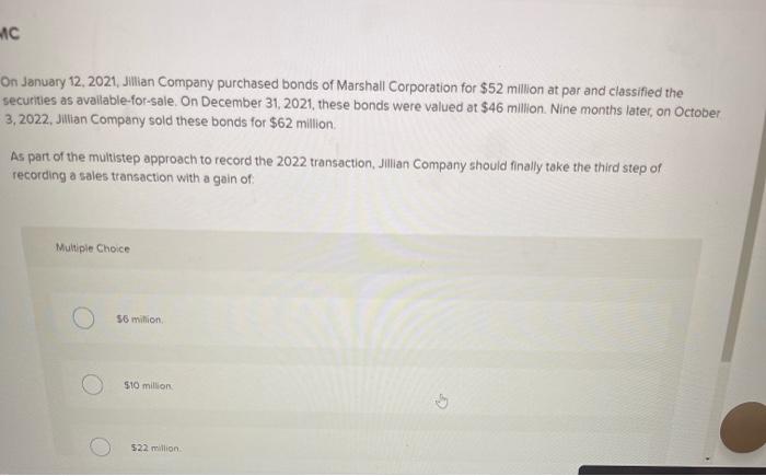 Solved On January 12, 2021, Jillian Company purchased bonds | Chegg.com