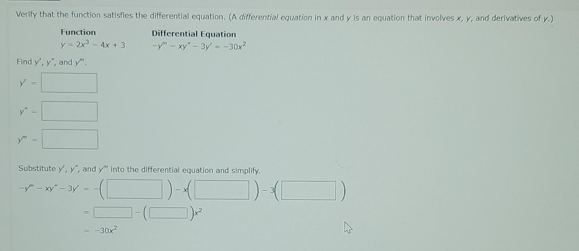 Solved Verify that the function satisfies the differential | Chegg.com