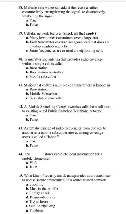 22. SCTP and DCCP support real time data | Chegg.com