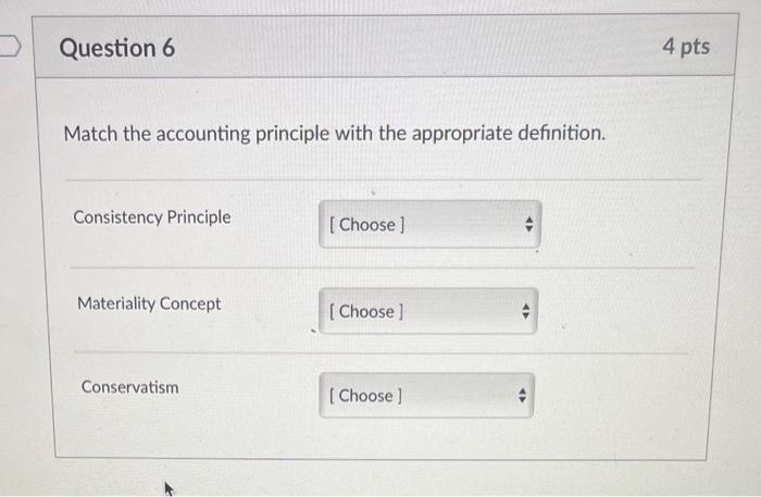 Solved Match the accounting principle with the appropriate | Chegg.com