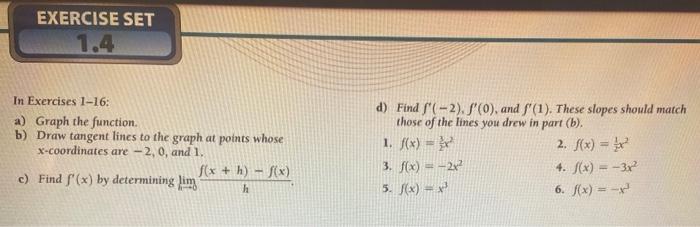 Solved EXERCISE SET 1.4 In Exercises 1-16: a) Graph the | Chegg.com