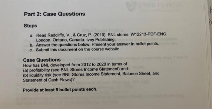 Solved Steps a. Read Radcliffe, V., \& Cruz, P. (2019). BNL | Chegg.com